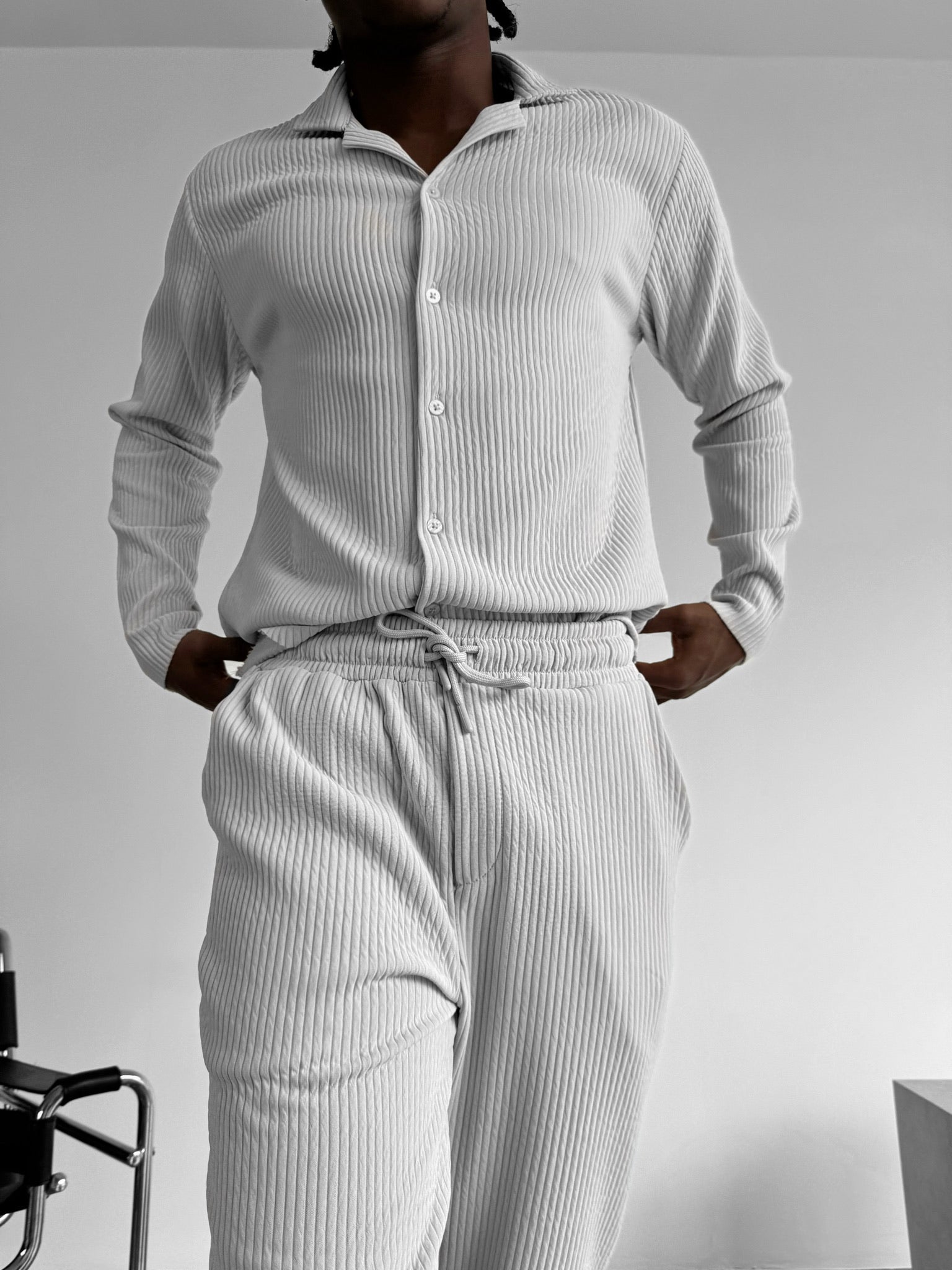 Oversize Ribbed Long Arm Shirt - Grey – Kleidermafia