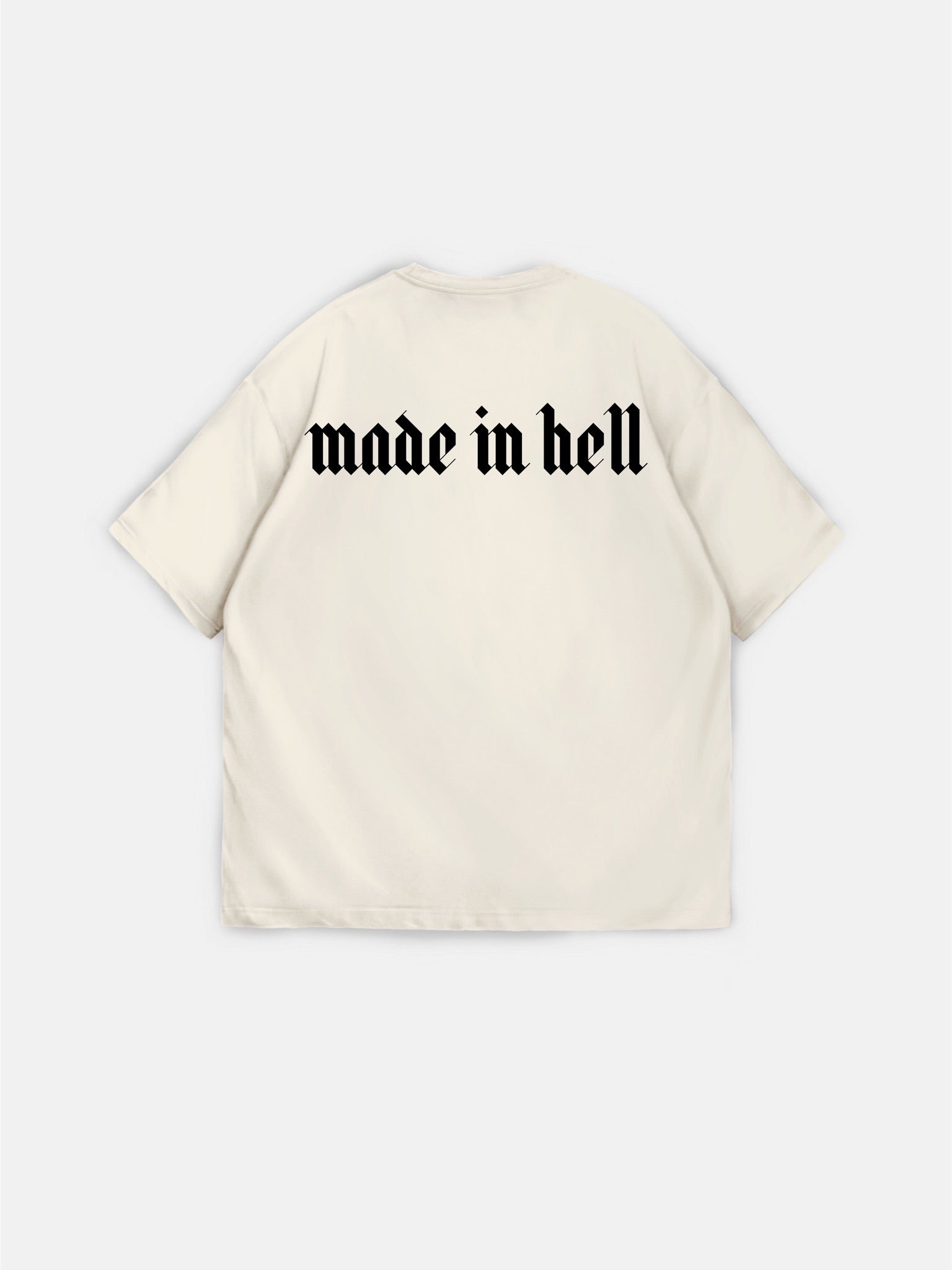 Oversize Made in Hell T-shirt - Beige – Kleidermafia